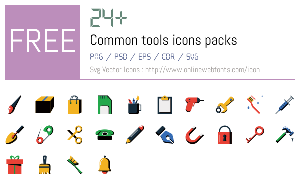+24 Common tools Icons Packs Free Downloads - OnlineWebFonts.COM