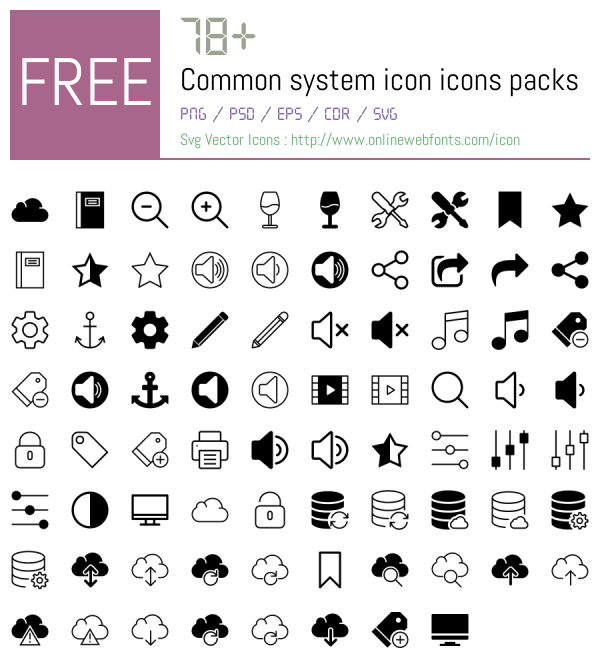 +78 Common system icon Icons Packs Free Downloads - OnlineWebFonts.COM