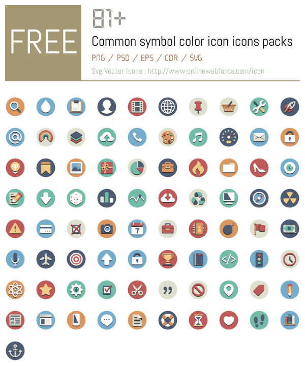 +81 Common symbol color icon Icons Packs Free Downloads ...
