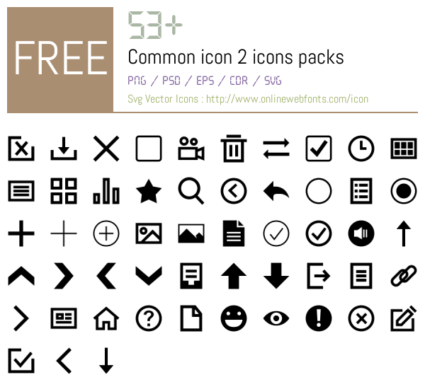+53 Common icon 2 Icons Packs Free Downloads - OnlineWebFonts.COM
