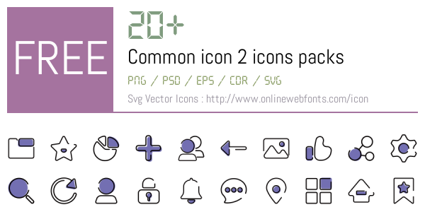 +20 Common icon 2 Icons Packs Free Downloads - OnlineWebFonts.COM