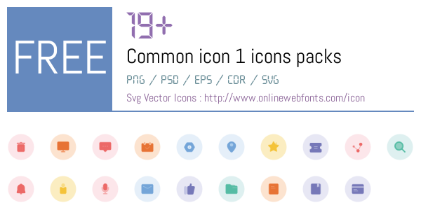 +19 Common icon 1 Icons Packs Free Downloads - OnlineWebFonts.COM