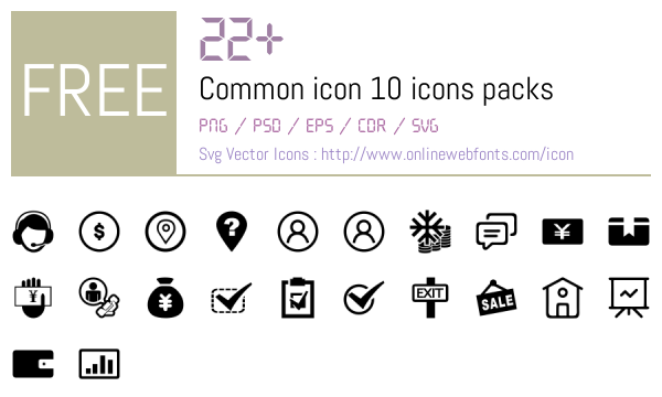 +22 Common icon 10 Icons Packs Free Downloads - OnlineWebFonts.COM