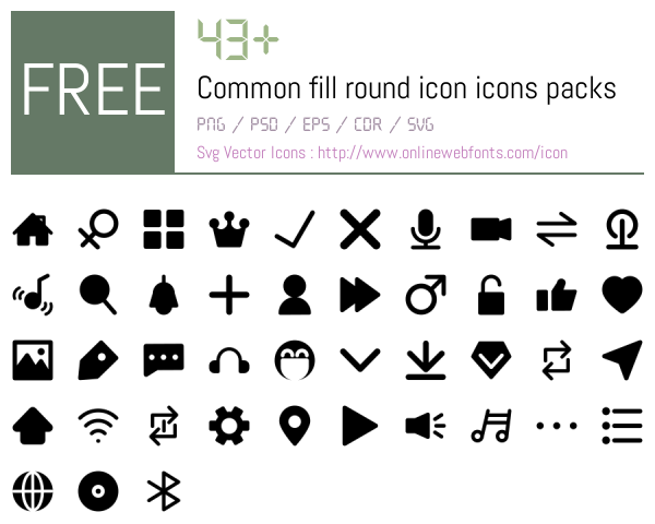 +43 Common fill round icon Icons Packs Free Downloads - OnlineWebFonts.COM