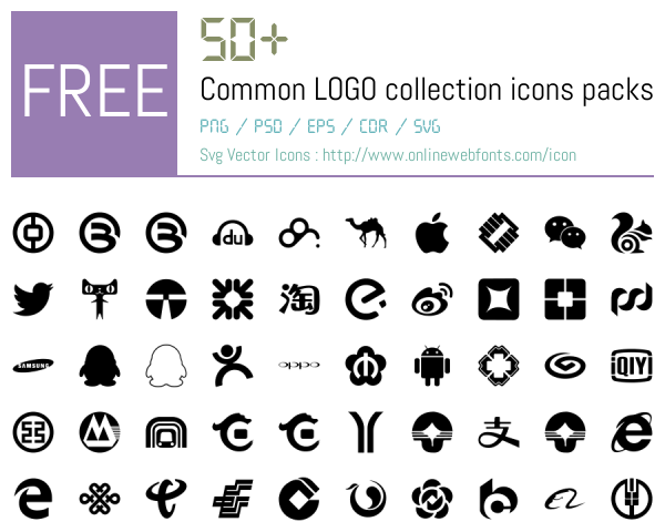 +50 Common LOGO collection Icons Packs Free Downloads - OnlineWebFonts.COM