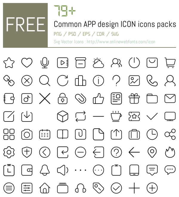 +79 Common APP design ICON Icons Packs Free Downloads - OnlineWebFonts.COM