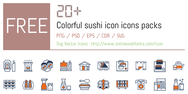 +20 Colorful sushi icon Icons Packs Free Downloads - OnlineWebFonts.COM
