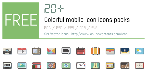 +20 Colorful mobile icon Icons Packs Free Downloads - OnlineWebFonts.COM
