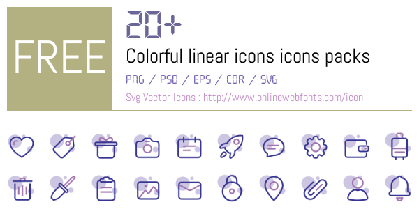 +20 Colorful linear icons Icons Packs Free Downloads - OnlineWebFonts.COM