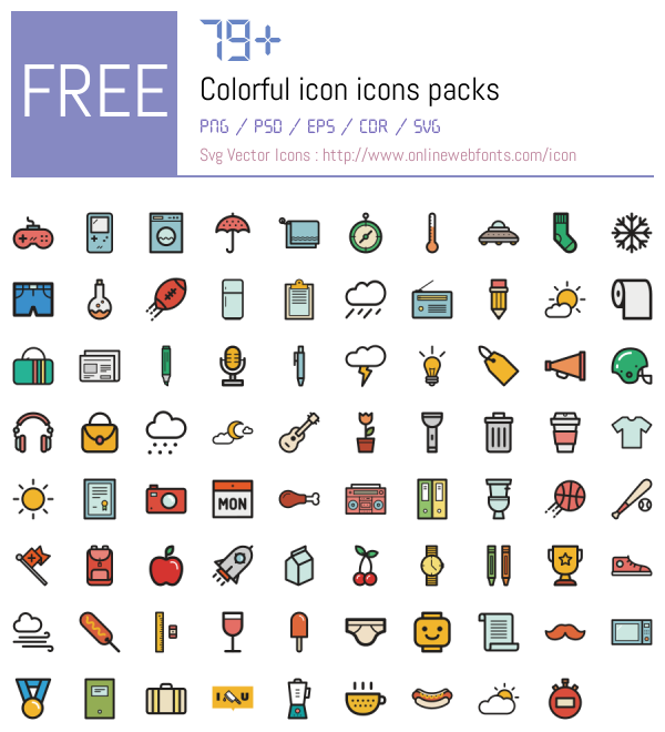 +79 Colorful icon Icons Packs Free Downloads - OnlineWebFonts.COM