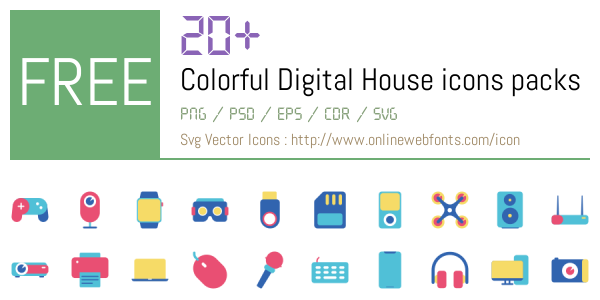 +20 Colorful Digital House Icons Packs Free Downloads - OnlineWebFonts.COM