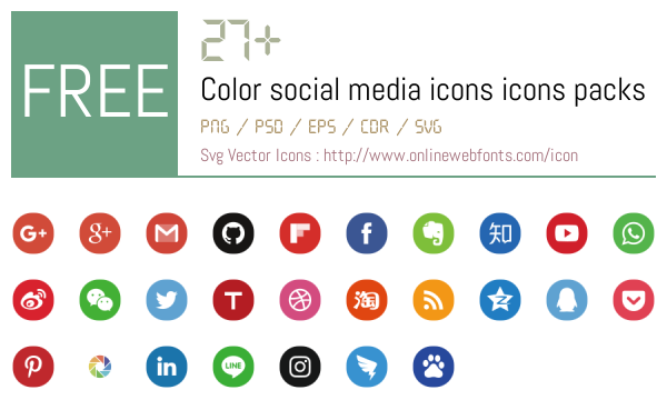 +27 Color social media icons Icons Packs Free Downloads ...