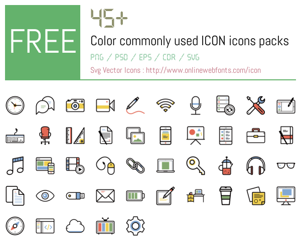 +45 Color commonly used ICON Icons Packs Free Downloads ...