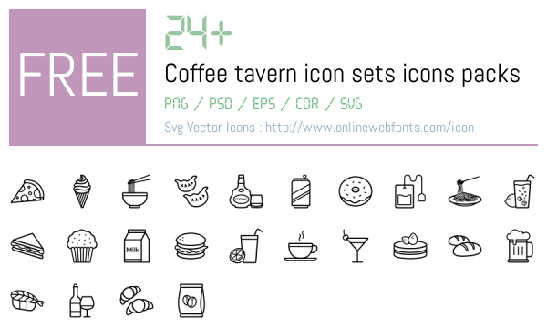 +24 Coffee tavern icon sets Icons Packs Free Downloads - OnlineWebFonts.COM