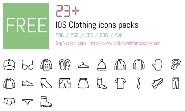 +23 IOS Clothing Icons Packs Free Downloads - OnlineWebFonts.COM