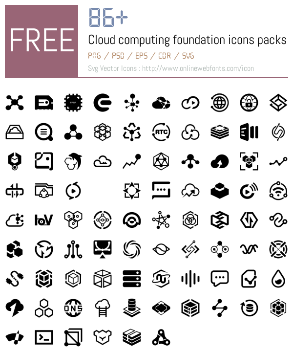 +86 Cloud computing foundation Icons Packs Free Downloads ...
