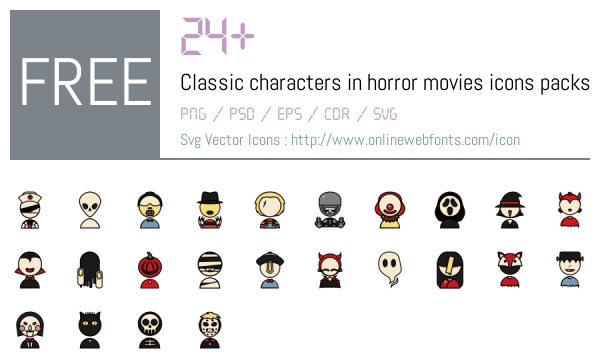+24 Classic characters in horror movies Icons Packs Free Downloads ...