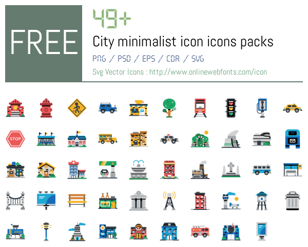 +49 City minimalist icon Icons Packs Free Downloads - OnlineWebFonts.COM
