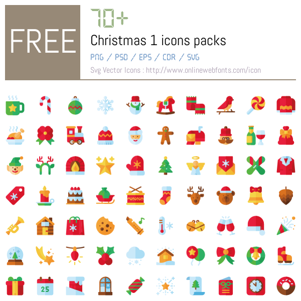 +70 Christmas 1 Icons Packs Free Downloads - OnlineWebFonts.COM