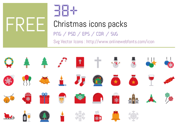 +38 Christmas Icons Packs Free Downloads - OnlineWebFonts.COM