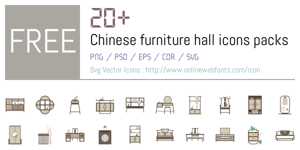 +20 Chinese furniture hall Icons Packs Free Downloads - OnlineWebFonts.COM