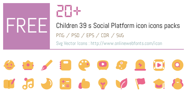 +20 Children 39 s Social Platform icon Icons Packs Free Downloads ...