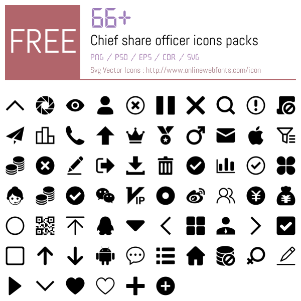 +66 Chief share officer Icons Packs Free Downloads - OnlineWebFonts.COM