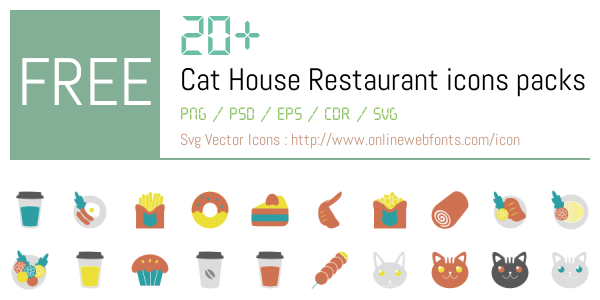 +20 Cat House Restaurant Icons Packs Free Downloads - OnlineWebFonts.COM