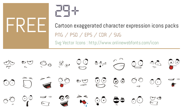 +29 Cartoon exaggerated character expression Icons Packs Free Downloads ...