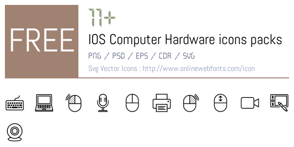 +11 IOS Computer Hardware Icons Packs Free Downloads - OnlineWebFonts.COM