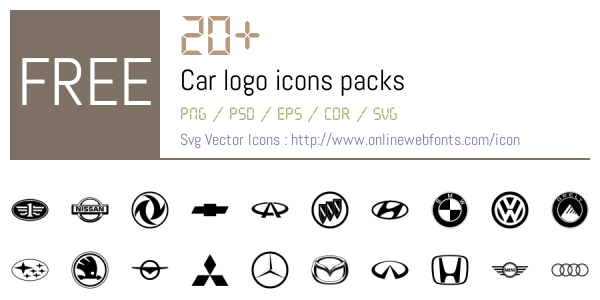 +20 Car logo Icons Packs Free Downloads - OnlineWebFonts.COM