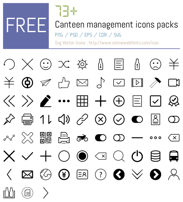 +73 Canteen management Icons Packs Free Downloads - OnlineWebFonts.COM