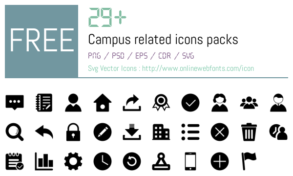 +29 Campus related Icons Packs Free Downloads - OnlineWebFonts.COM