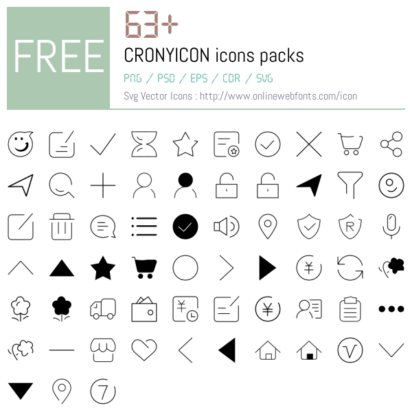 +63 CRONYICON Icons Packs Free Downloads - OnlineWebFonts.COM