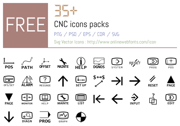 +35 CNC Icons Packs Free Downloads - OnlineWebFonts.COM