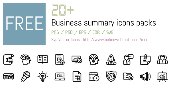 +20 Business summary Icons Packs Free Downloads - OnlineWebFonts.COM