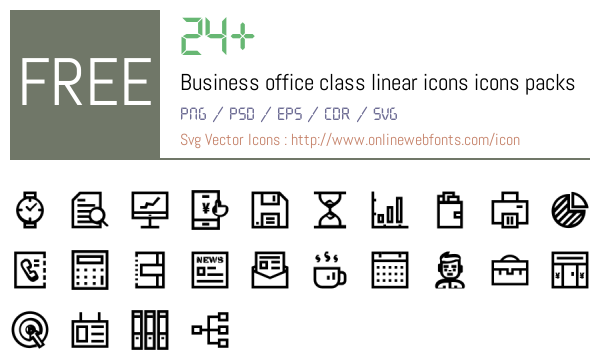 +24 Business office class linear icons Icons Packs Free Downloads ...