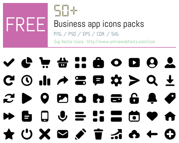 +50 Business app Icons Packs Free Downloads - OnlineWebFonts.COM