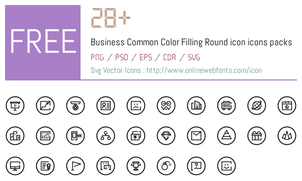 +28 Business Common Color Filling Round icon Icons Packs Free Downloads ...