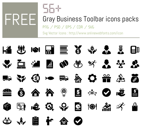 +56 Gray Business Toolbar Icons Packs Free Downloads - OnlineWebFonts.COM