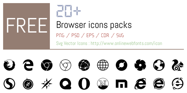 +20 Browser Icons Packs Free Downloads - OnlineWebFonts.COM