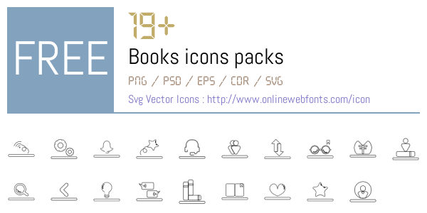+19 Books Icons Packs Free Downloads - OnlineWebFonts.COM
