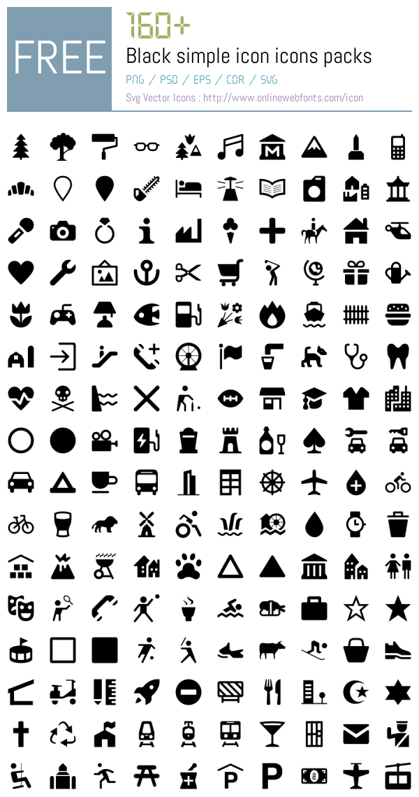 +160 Black simple icon Icons Packs Free Downloads - OnlineWebFonts.COM