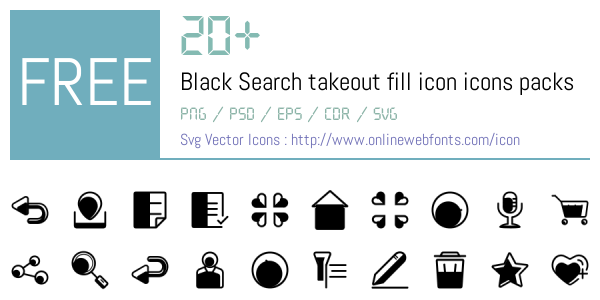 +20 Black Search takeout fill icon Icons Packs Free Downloads ...