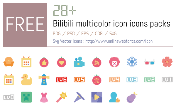 +28 Bilibili multicolor icon Icons Packs Free Downloads ...