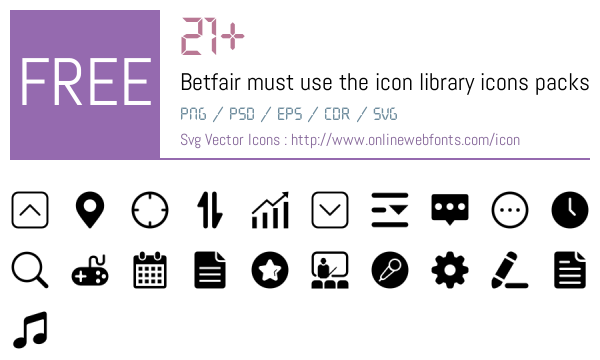 +21 Betfair must use the icon library Icons Packs Free Downloads ...
