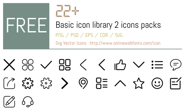 +22 Basic icon library 2 Icons Packs Free Downloads - OnlineWebFonts.COM