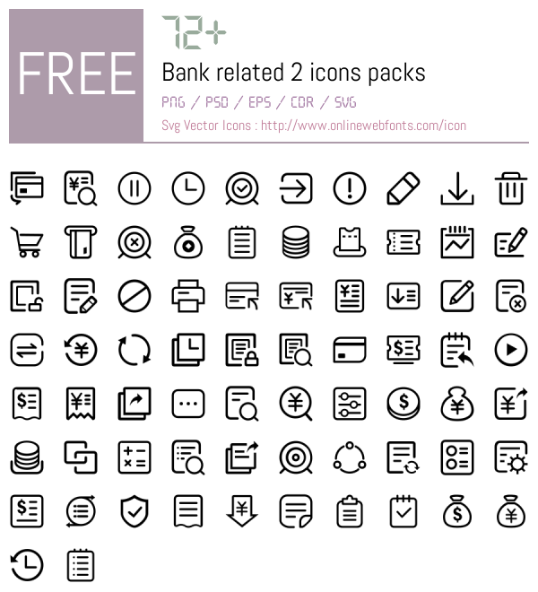 +72 Bank related 2 Icons Packs Free Downloads - OnlineWebFonts.COM