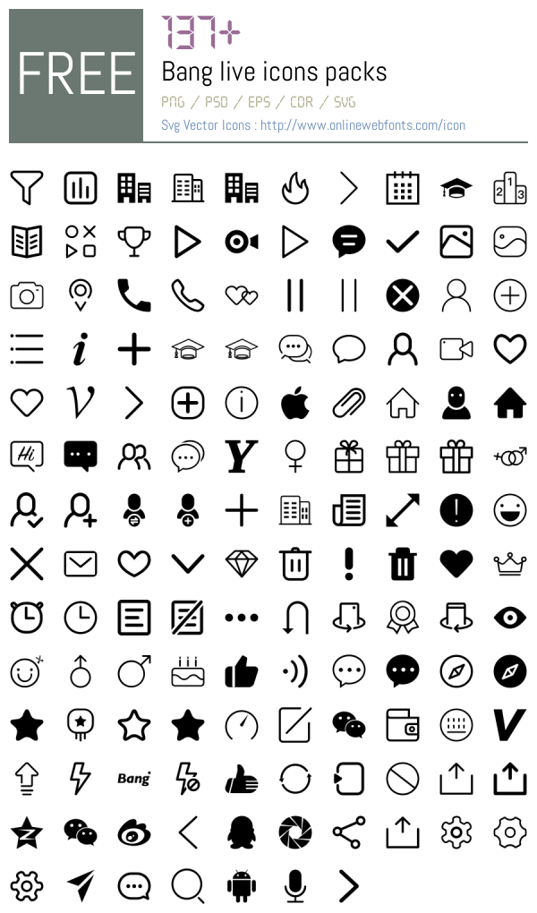 +137 Bang live Icons Packs Free Downloads - OnlineWebFonts.COM