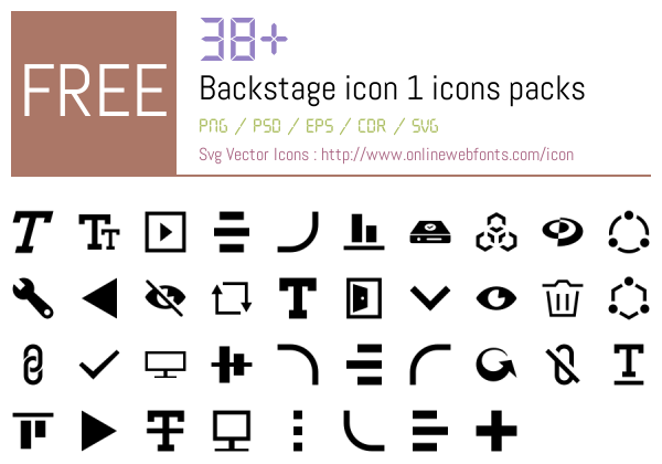 +38 Backstage icon 1 Icons Packs Free Downloads - OnlineWebFonts.COM